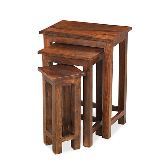 Zander Wooden Nest Of Tables Tall In Sheesham Hardwood | Furniture in ...