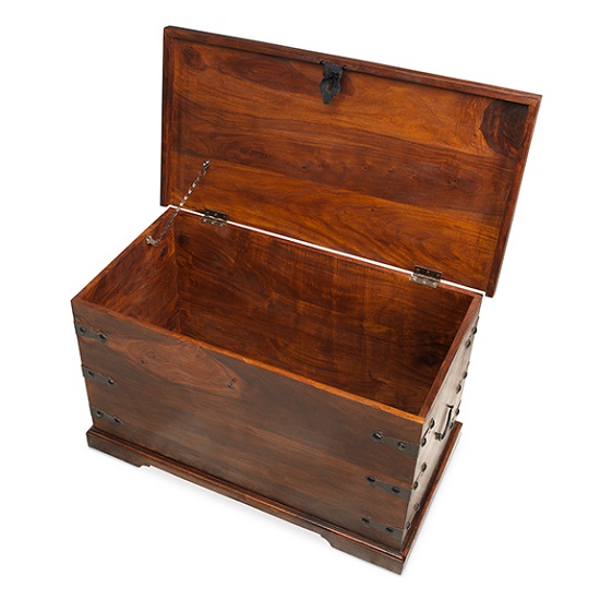 Zander Wooden Storage Trunk In Sheesham Hardwood | Furniture in Fashion