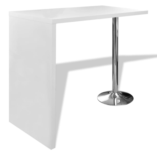 Zion High Gloss Bar Table With Wine Rack In White | Furniture in Fashion