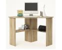 Ohio Rotating Corner Computer Desk In White And Solid Oak